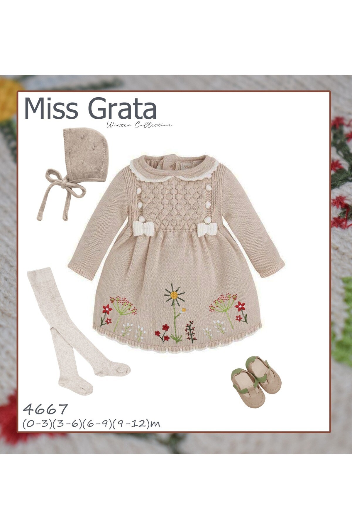 3-12 MONTH Girl DRESS WITH ACCESSORIES